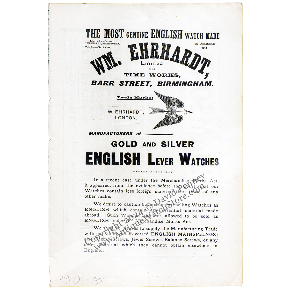 Wm EHRHARDT, Time Works, Barr St, Birmingham – David Penney’s ANTIQUE ...